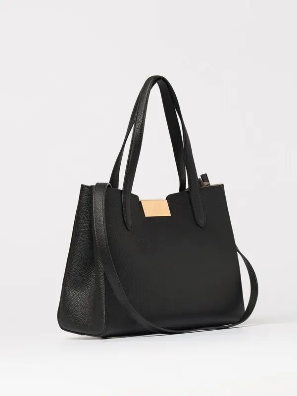 Marni Textured Leather Shoulder Bag With Gold Tone Clasp - Black