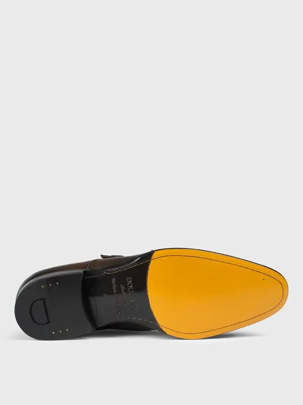 DOUCAL'S Double Monk Strap Cap Toe Shoes - Dark