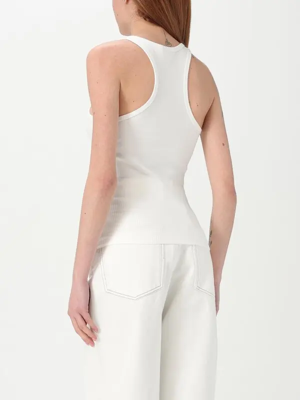 COURREGES Ribbed Tank Top With Logo Detail