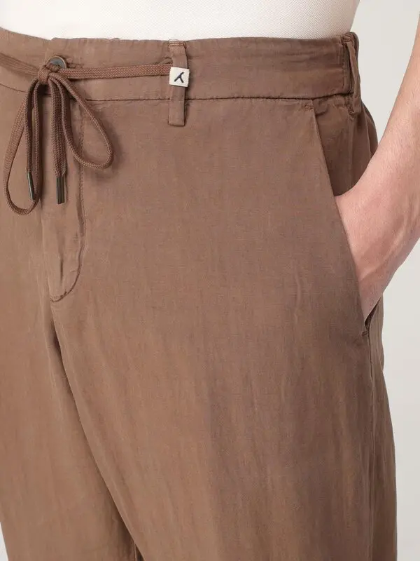 MYTHS Tailored Trousers With Drawstring Waist - Brown