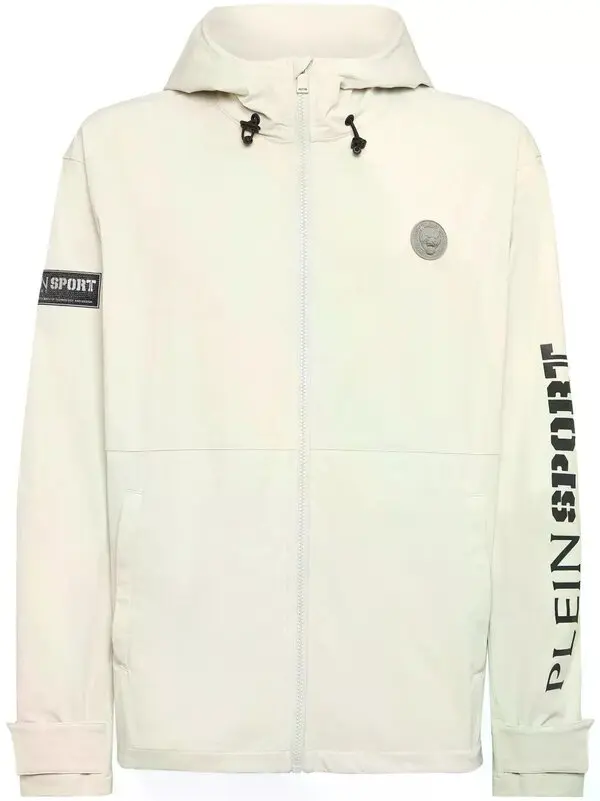 PLEIN SPORT Logo-print Windbreaker Jacket - Grey