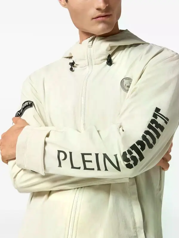 PLEIN SPORT Logo-print Windbreaker Jacket - Grey