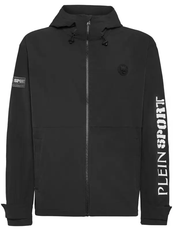 PLEIN SPORT Logo-print Hooded Jacket - Black