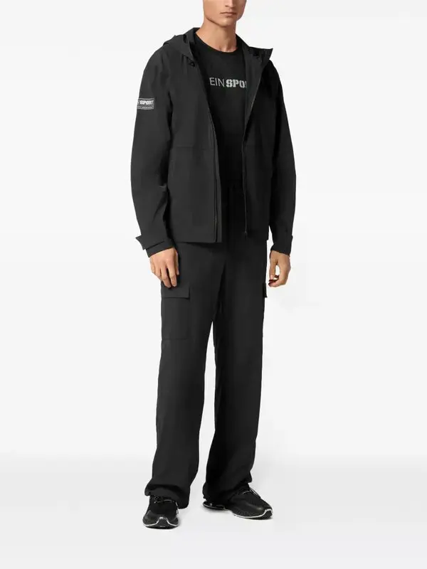 PLEIN SPORT Logo-print Hooded Jacket - Black