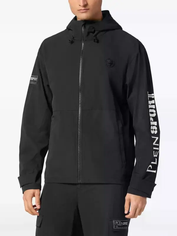 PLEIN SPORT Logo-print Hooded Jacket - Black