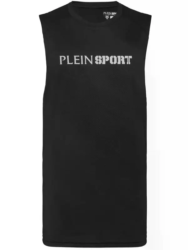 PLEIN SPORT Reflective Tank Top - Black