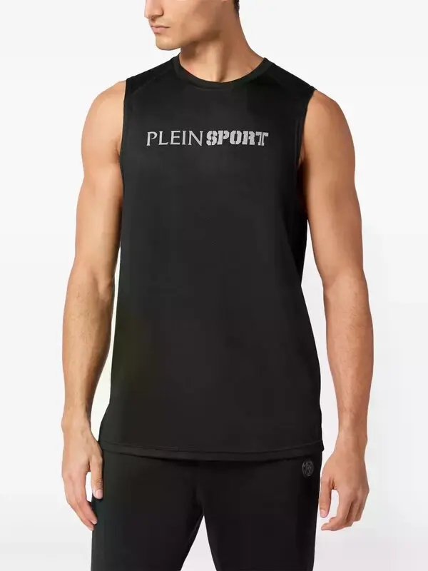PLEIN SPORT Reflective Tank Top - Black