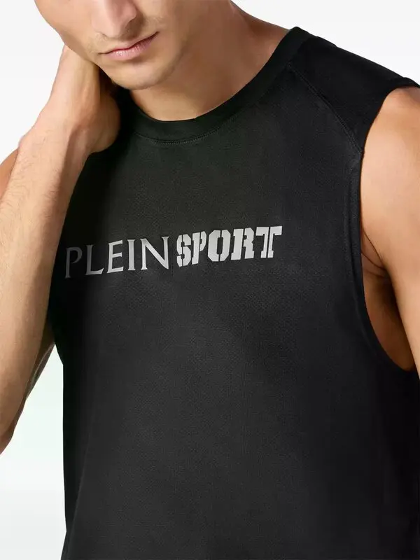 PLEIN SPORT Reflective Tank Top - Black