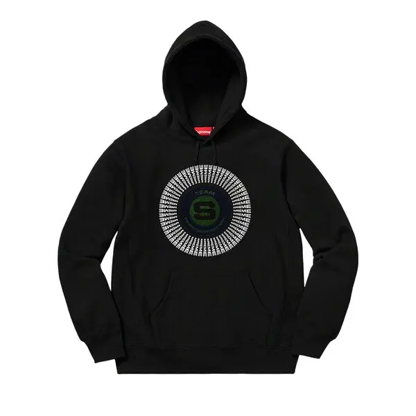 Supreme Chenille Appliqué Hooded Sweatshirt - Black
