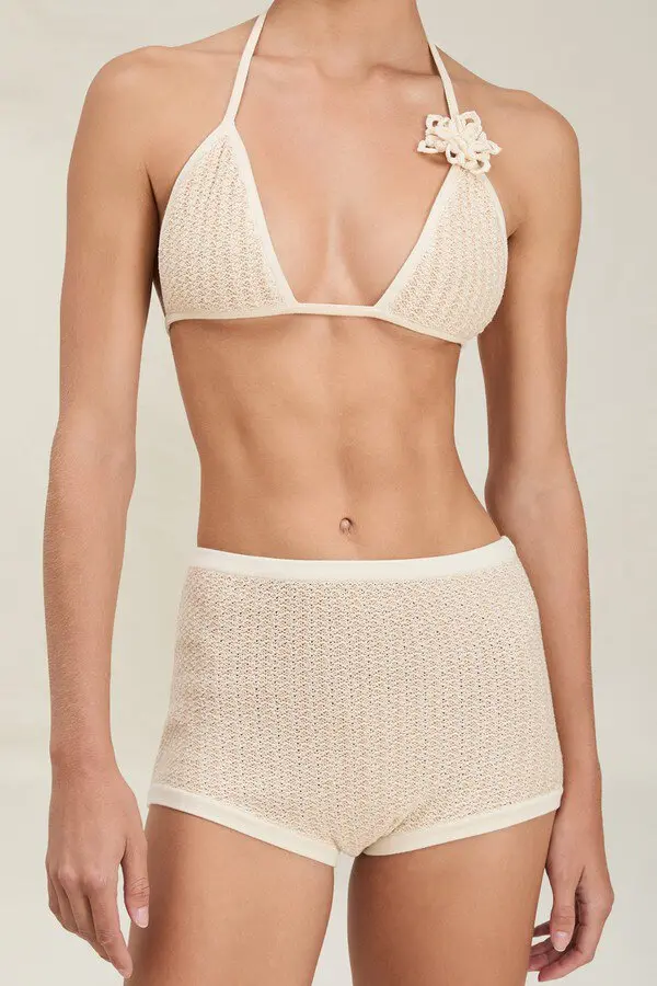 Devon Windsor Naira Crochet Swim Short - Natural