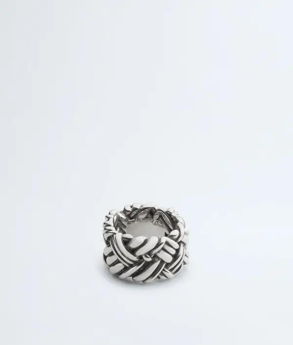 Bottega Veneta Intreccio Ring - Silver