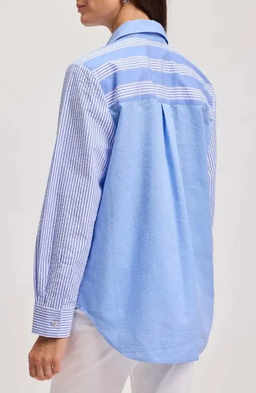 Foxcroft Mixed Stripe Boyfriend Shirt