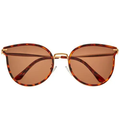 BERTHA WATCHES Moon Polarized Cat Eye Sunglasses - Gold/brown