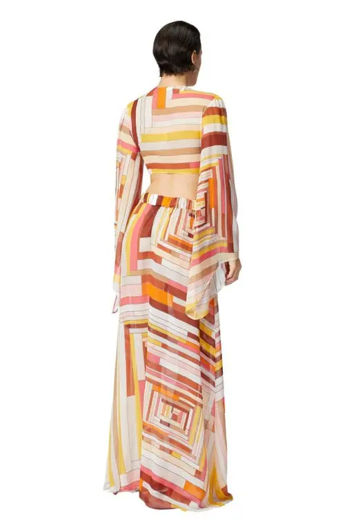 Missoni Printed Silk Crop Top With Wide Sleeves - Multicoloured