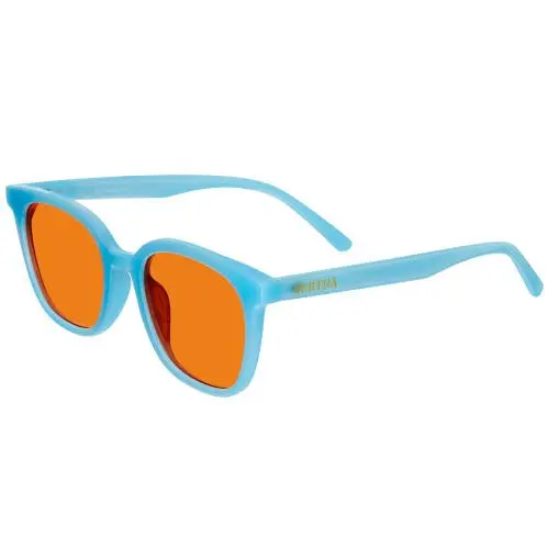 BERTHA WATCHES Betty Polarized Sunglasses - Light Blue/orange