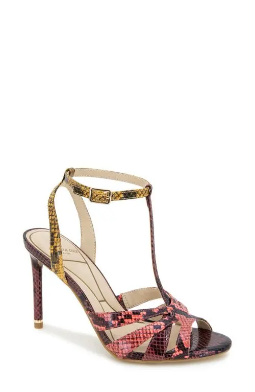 KENNETH COLE Liona Embossed T-strap Sandal - Multi Postal Snake