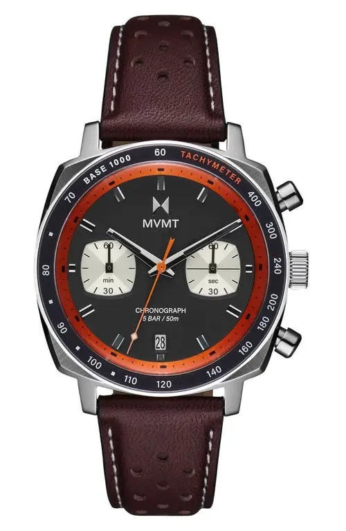 MVMT Mulholland Racer Leather Strap Watch - Brown