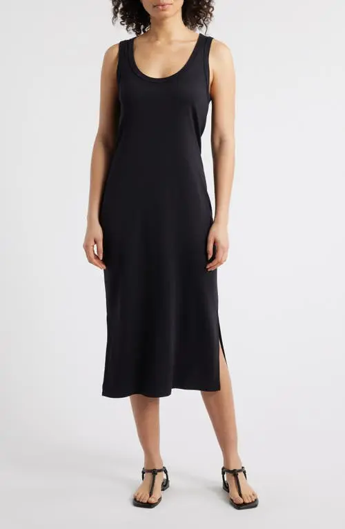 Tommy Bahama Drapey Ponte Midi Dress - Black