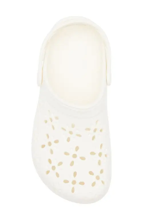 CROCS Classic Floral Cutout Clog - Chalk