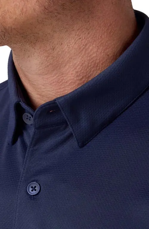Mizzen+main Halyard Trim Fit Print Polo - Navy