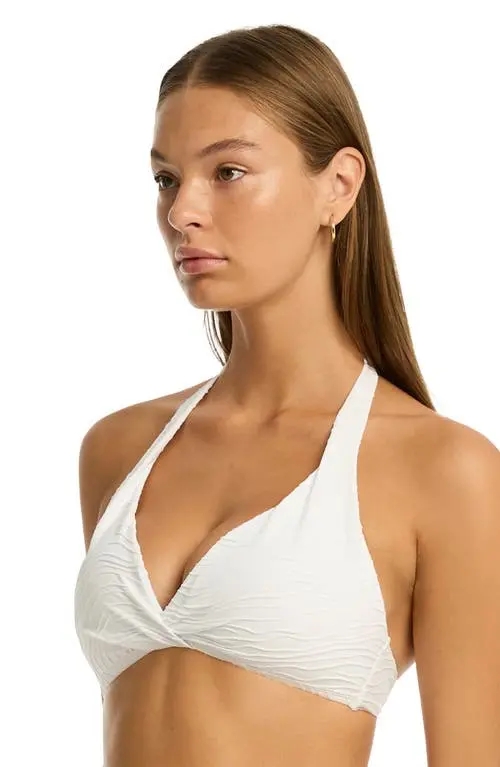 SEA LEVEL De Soleil Twist Front Multifit Bikini Top - White