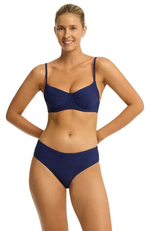 SEA LEVEL De Soleil Mid Bikini Bottom - French Navy
