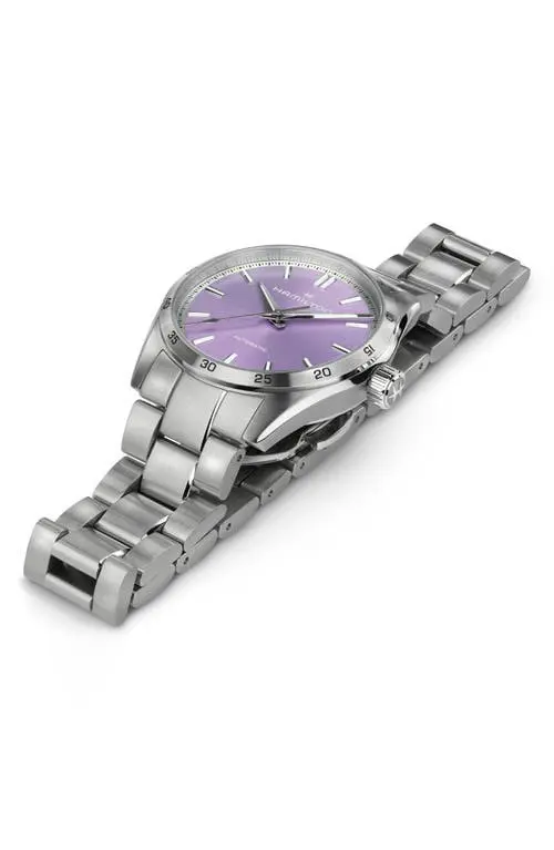 Hamilton Jazzmaster Performer Automatic Bracelet Watch - Silver/purple