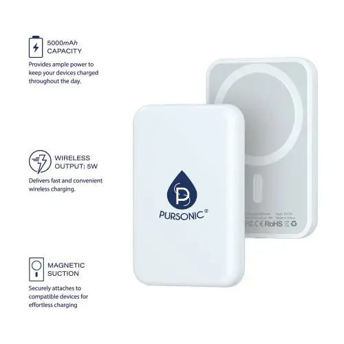 PURSONIC Magnetic Wireless Power Bank Portable, Powerful