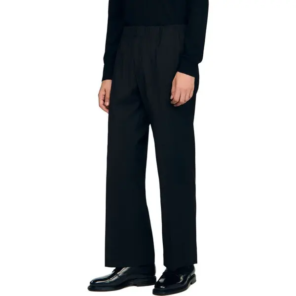 Sandro Wide-leg Trousers - Black