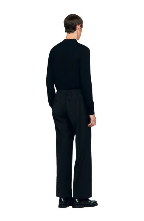 Sandro Wide-leg Trousers - Black