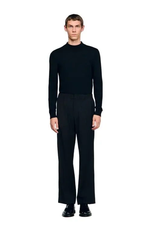 Sandro Wide-leg Trousers - Black