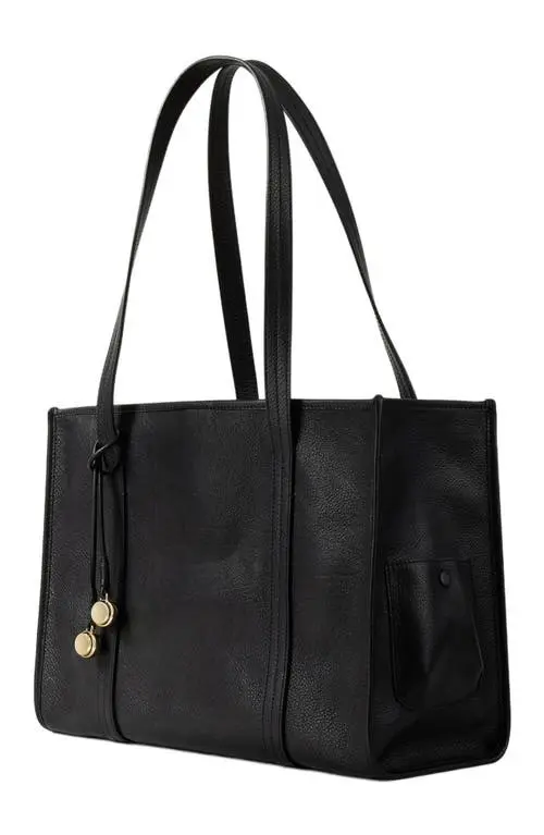 Sandro Soft Leather Tote Bag With Charms