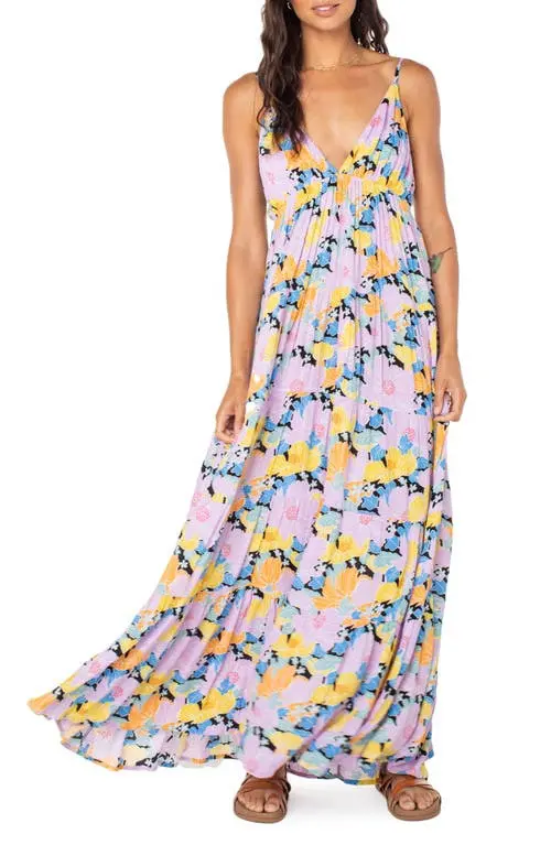 Roxy Honolulu Glow Floral Tiered Maxi Dress