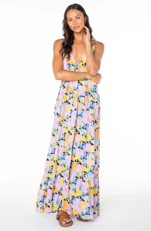 Roxy Honolulu Glow Floral Tiered Maxi Dress