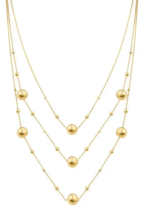 Bony Levy 14k Gold Beaded Station Chain Layered Necklace - 14k Yellow Gold