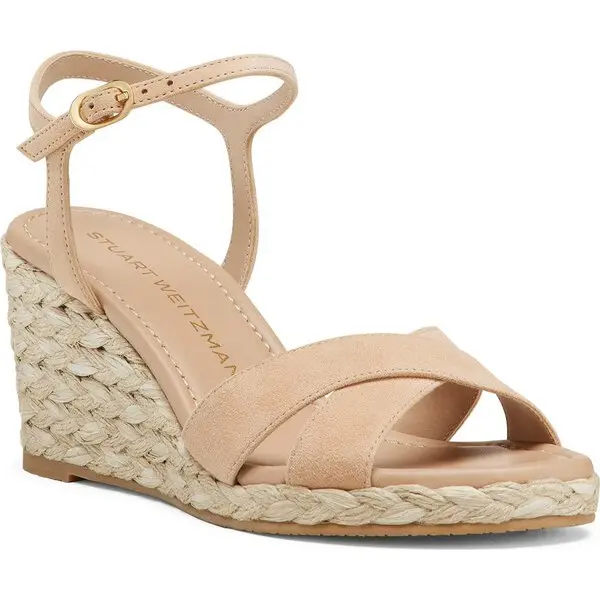 STUART WEITZMAN Dayna Espadrille Wedge Sandal - Adobe Suede