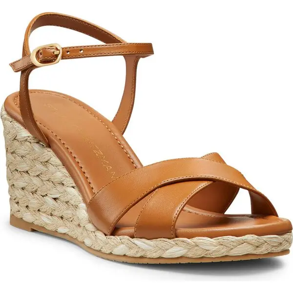 STUART WEITZMAN Dayna Espadrille Wedge Sandal - Macchiato/ Natural