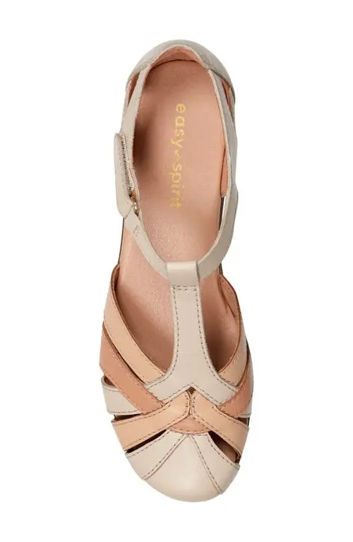 Easy Spirit Darlyn T-strap Pumps - Ivory Multi