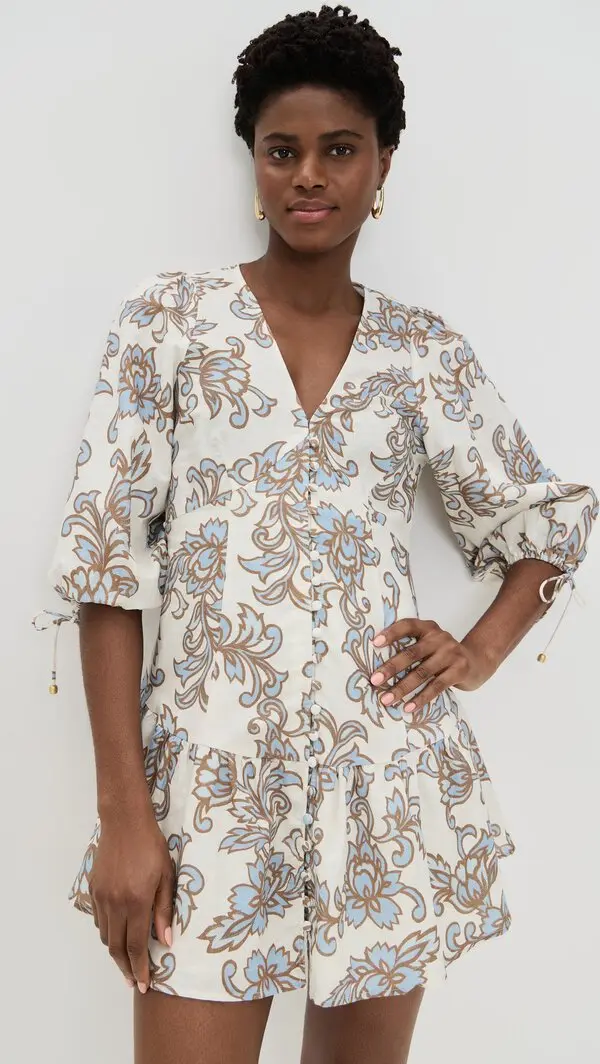 Kivari Floral Print Mini Dress In Avalon - 40% Off | Editorialist