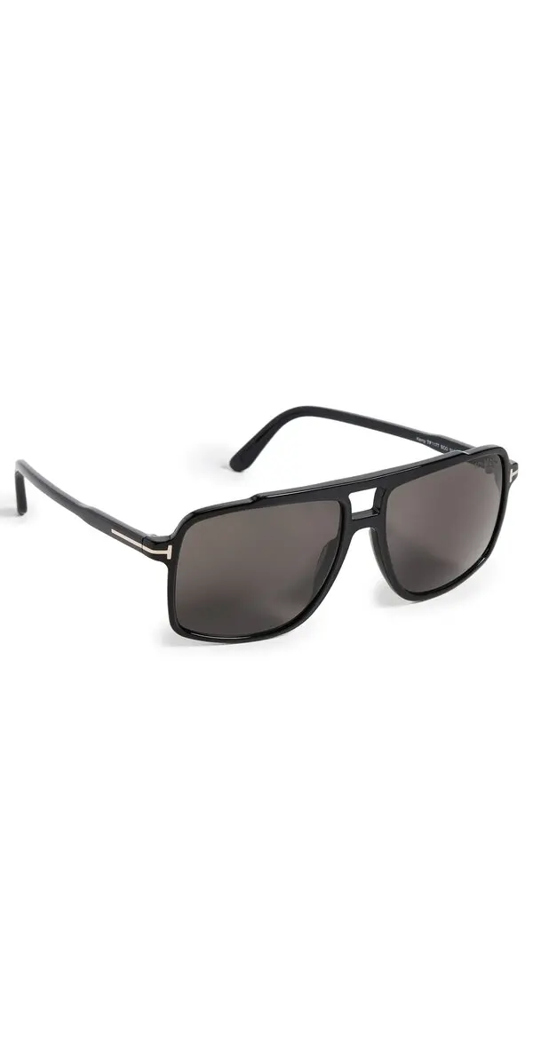 TOM FORD Kemp Square Frame Sunglasses - Shiny Black/smoke
