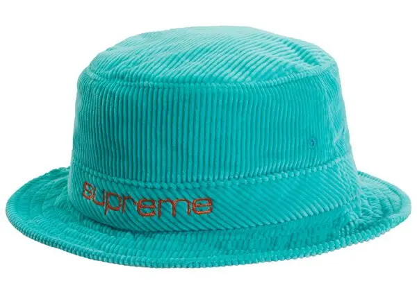 Supreme Compact Logo Corduroy Crusher Hat - Teal
