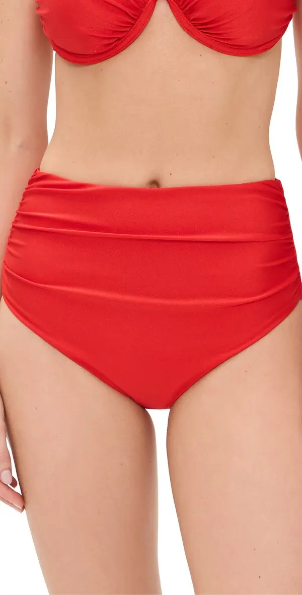 Simkhai Teya High-waisted Bikini Bottom - Fiery Red