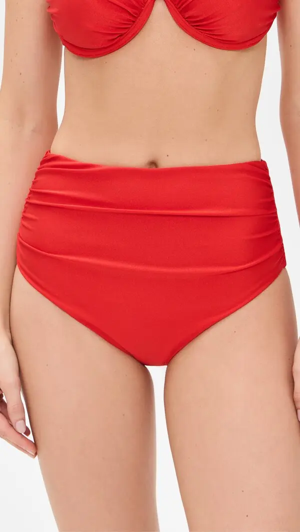 Simkhai Teya High-waisted Bikini Bottom - Fiery Red