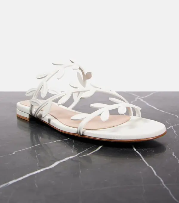 GIANVITO ROSSI Flavia Leather Slides