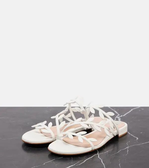 GIANVITO ROSSI Flavia Leather Slides