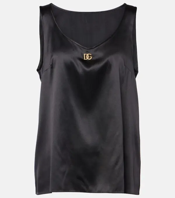 Dolce & Gabbana Dg Silk-blend Satin Tank Top