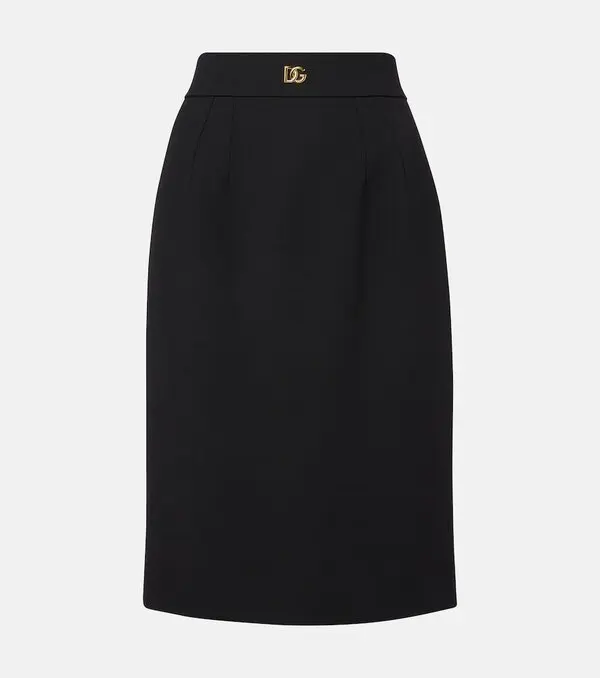 Dolce & Gabbana Virgin Wool Pencil Skirt - Black
