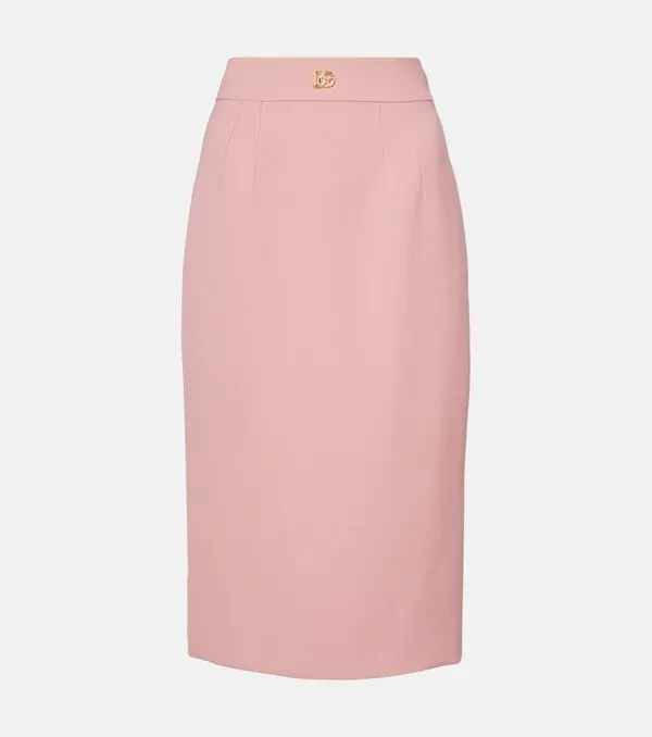 Dolce & Gabbana Virgin Wool Pencil Skirt - Pink