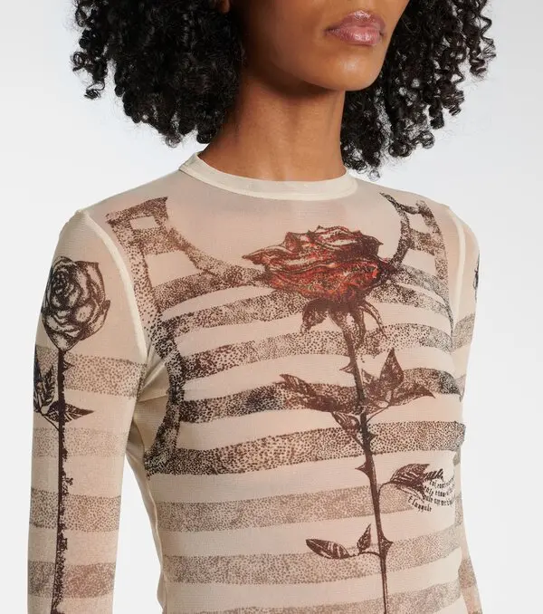 JEAN PAUL GAULTIER Trompe L’oeil Mesh Maxi Dress