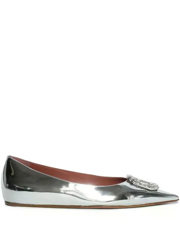 Amina Muaddi Camelia Ballet Flats - Silver